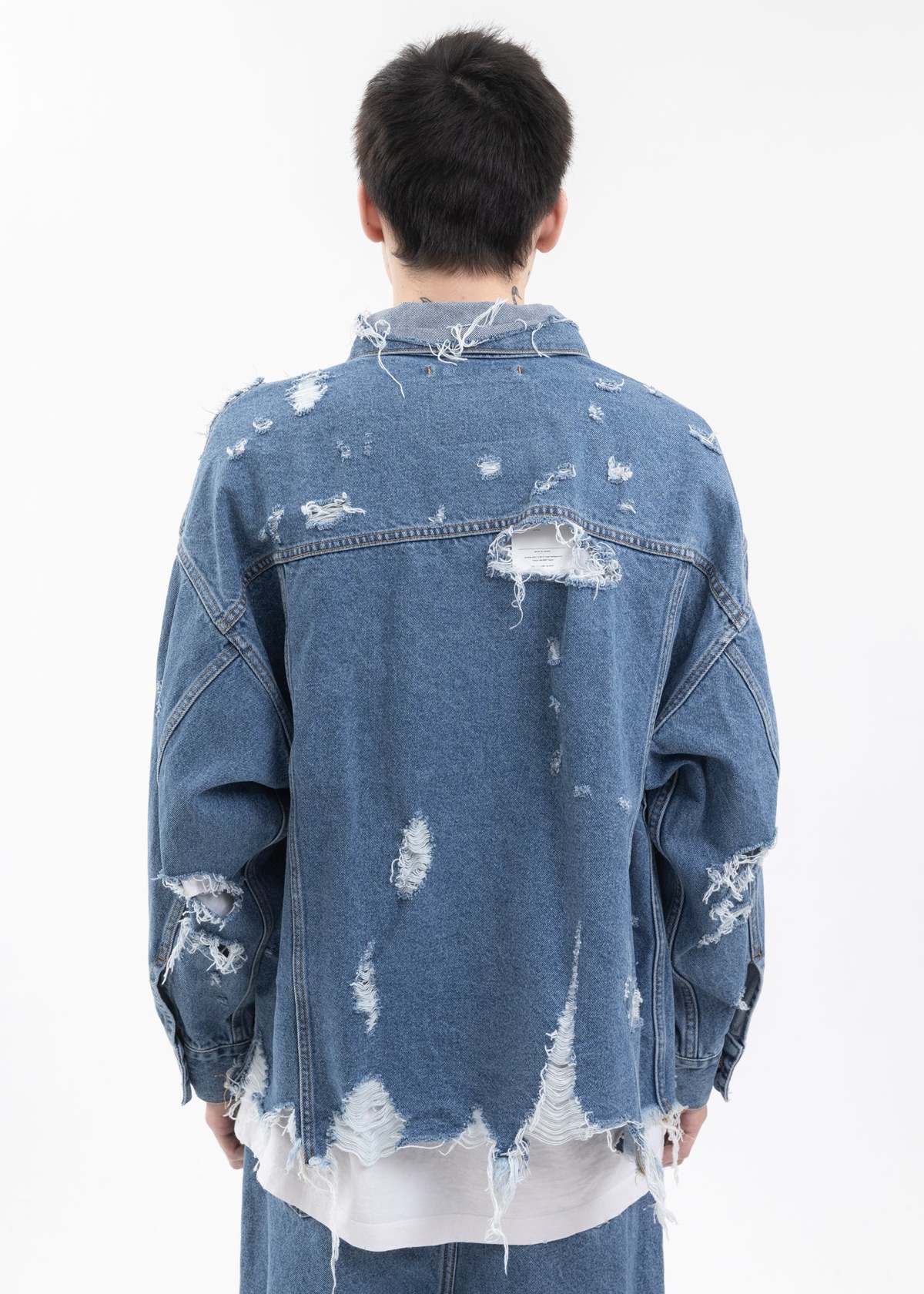 Doublet Destroyed Denim Jacket - Indigo | Garmentory