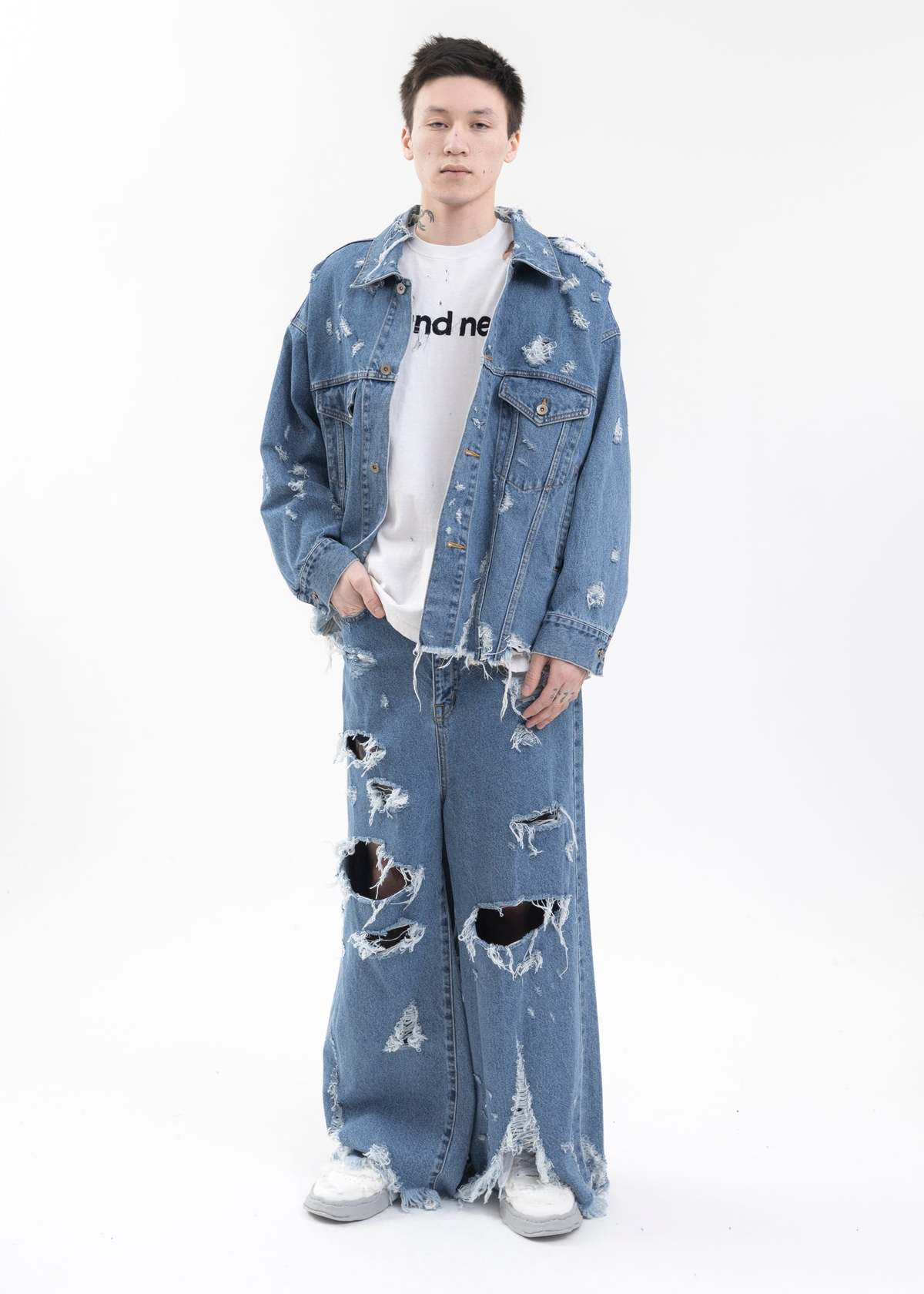 Doublet Destroyed Denim Jacket - Indigo | Garmentory