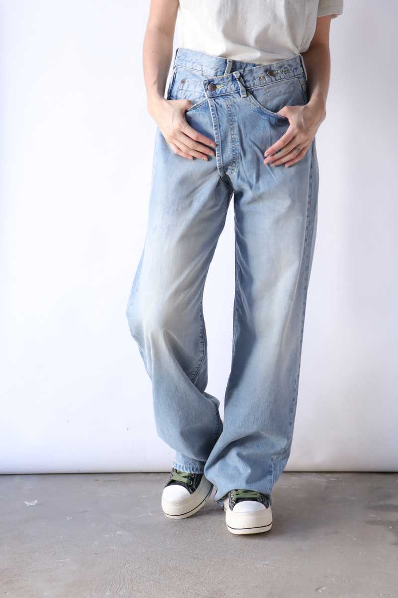 R13 Wide Leg Crossover Jean - Haven Blue | Garmentory