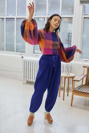 RUJUTA SHETH Bella Top - Aurora Chex | Garmentory