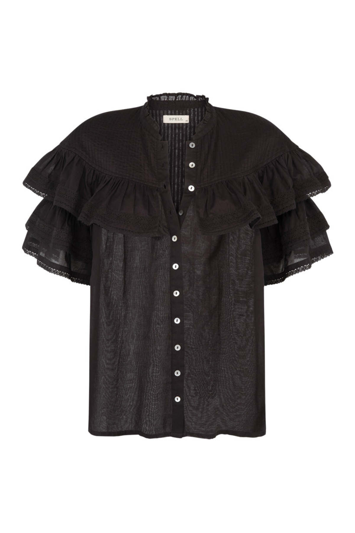 SPELL & THE GYPSY COLLECTIVE Dove Lace Blouse - Midnight | Garmentory