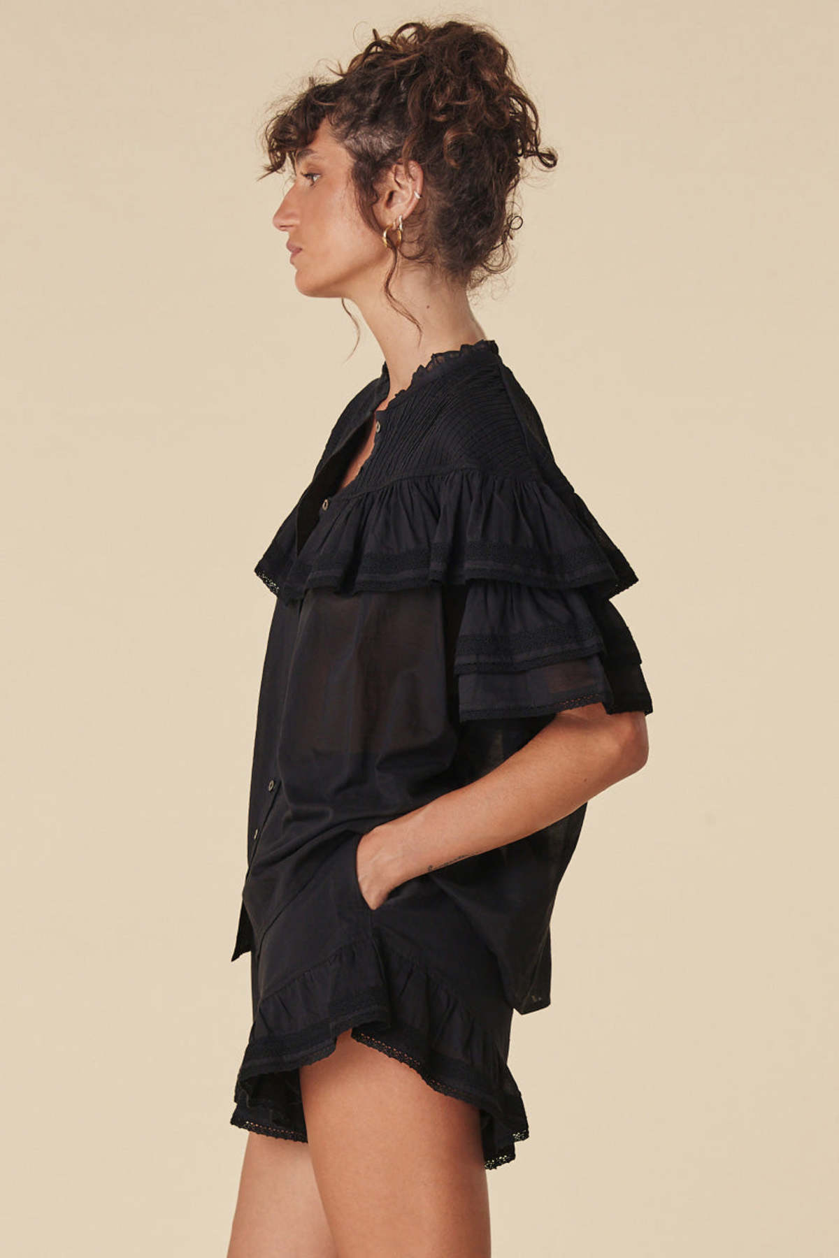 SPELL & THE GYPSY COLLECTIVE Dove Lace Blouse - Midnight | Garmentory