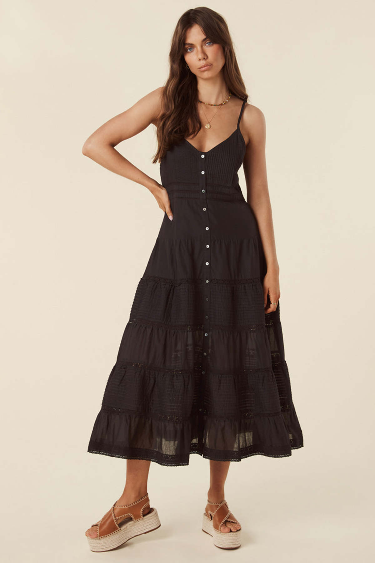 SPELL & THE GYPSY COLLECTIVE Dove Lace Strappy Dress - Midnight ...