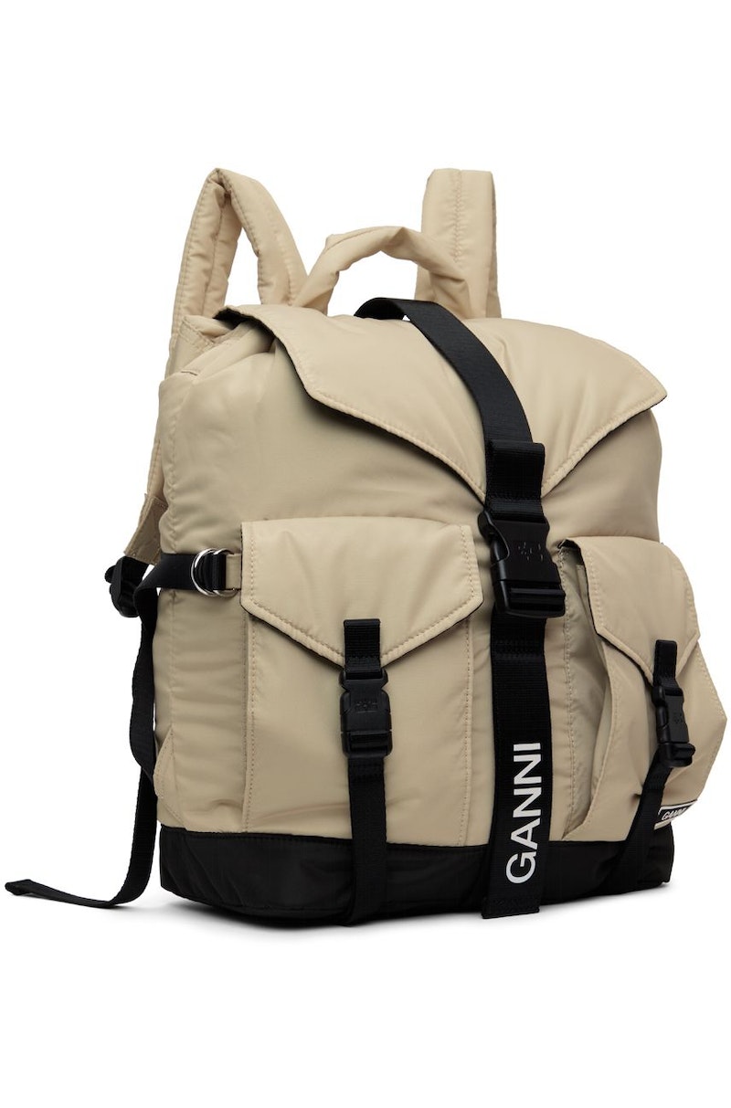 Ganni Tech Backpack - Pale Khaki | Garmentory