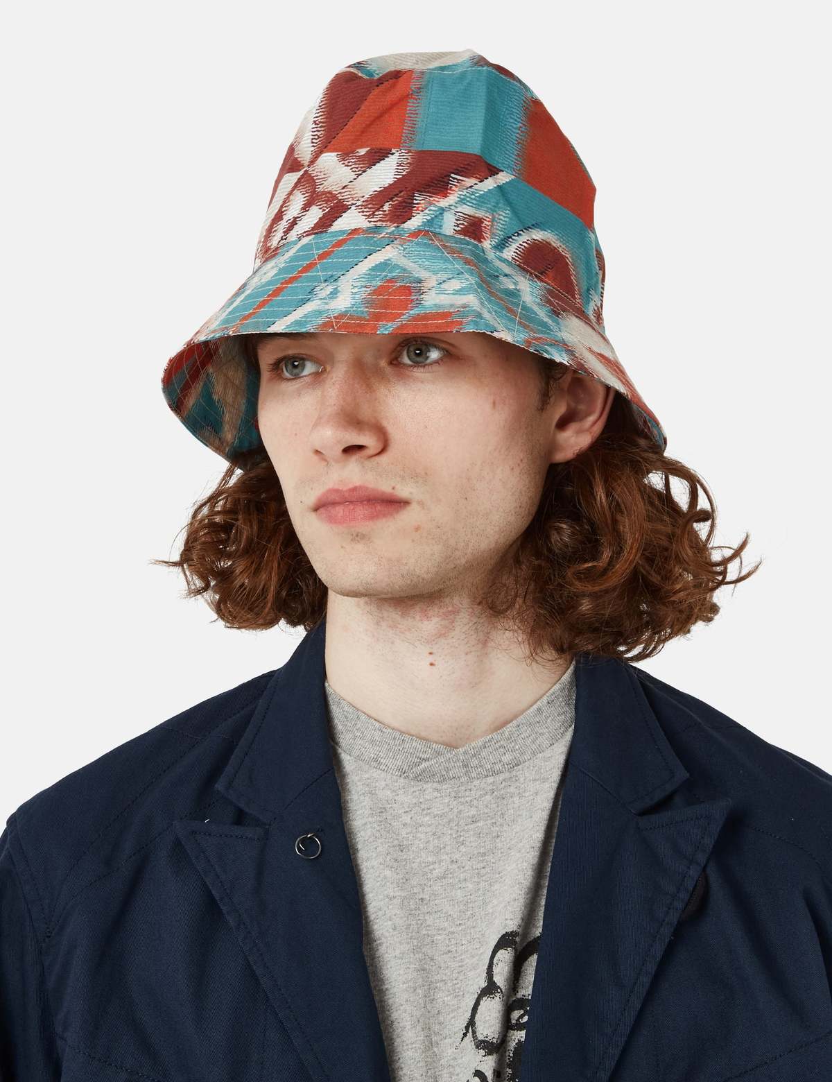 Engineered Garments Bucket Hat Islamic Tile Print - Blue | Garmentory