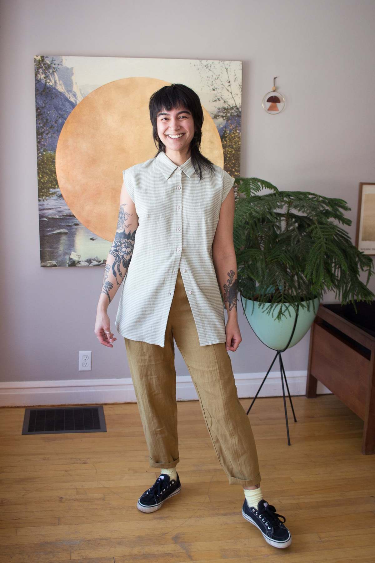 Eve Gravel Devi Pants - Olive | Garmentory