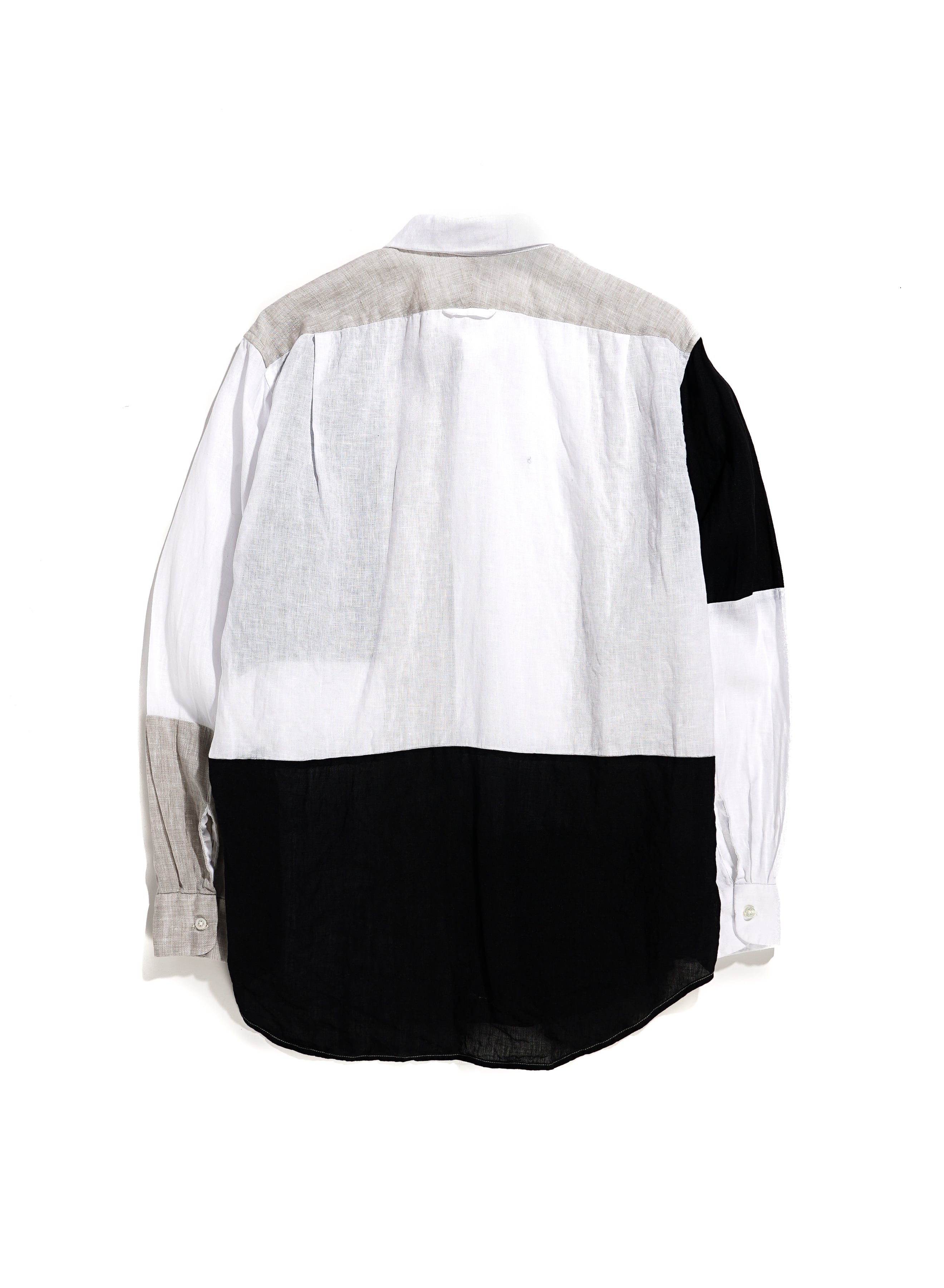Engineered Garments Linen Combo Short Collar Shirt - White Handkerchief | Garmentory