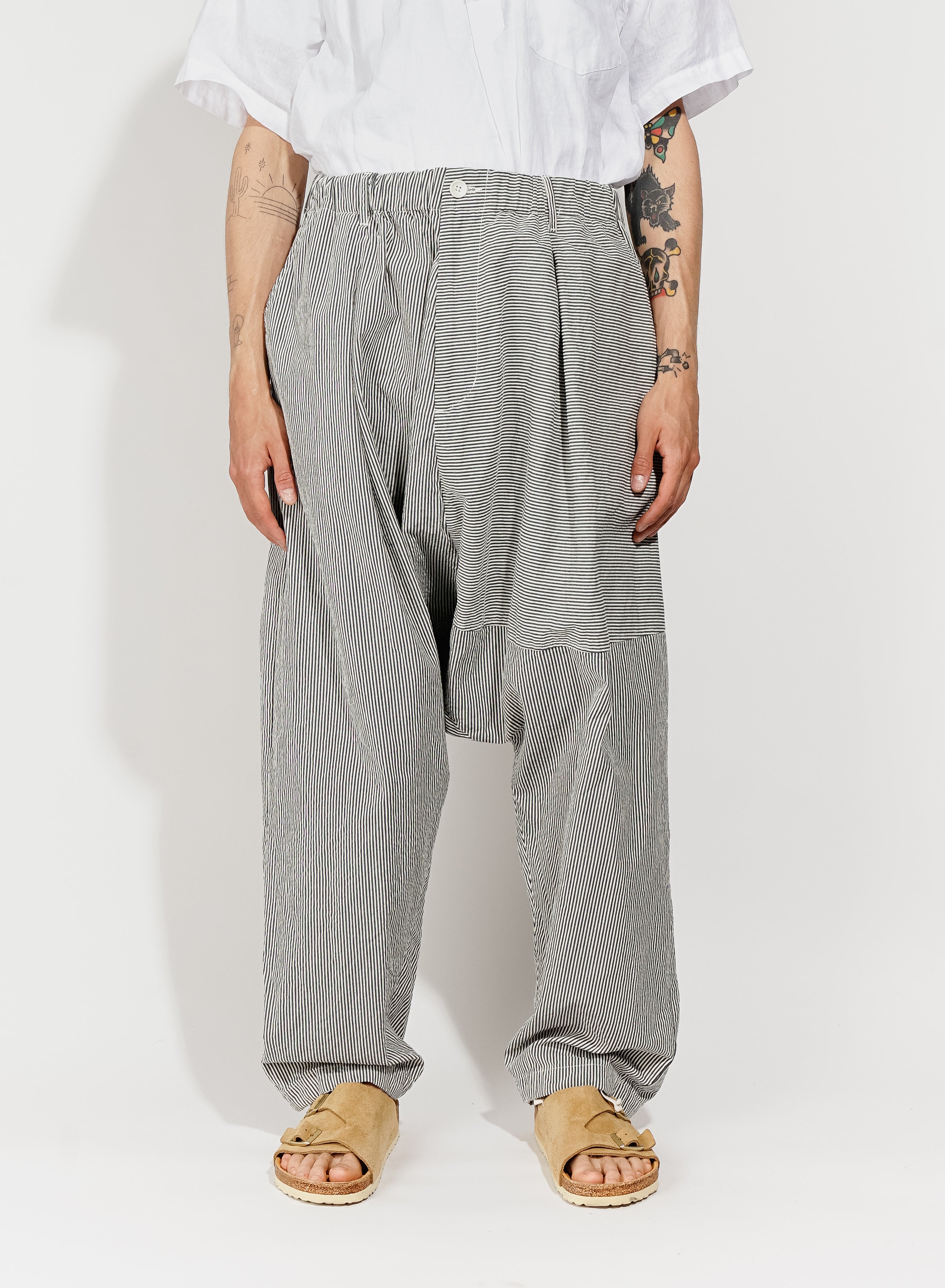 Engineered Garments Sarrouel Seersucker Stripe Pant - Navy | Garmentory