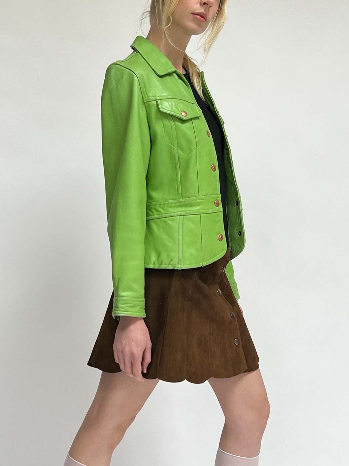 Leather Jacket - Lime | Garmentory