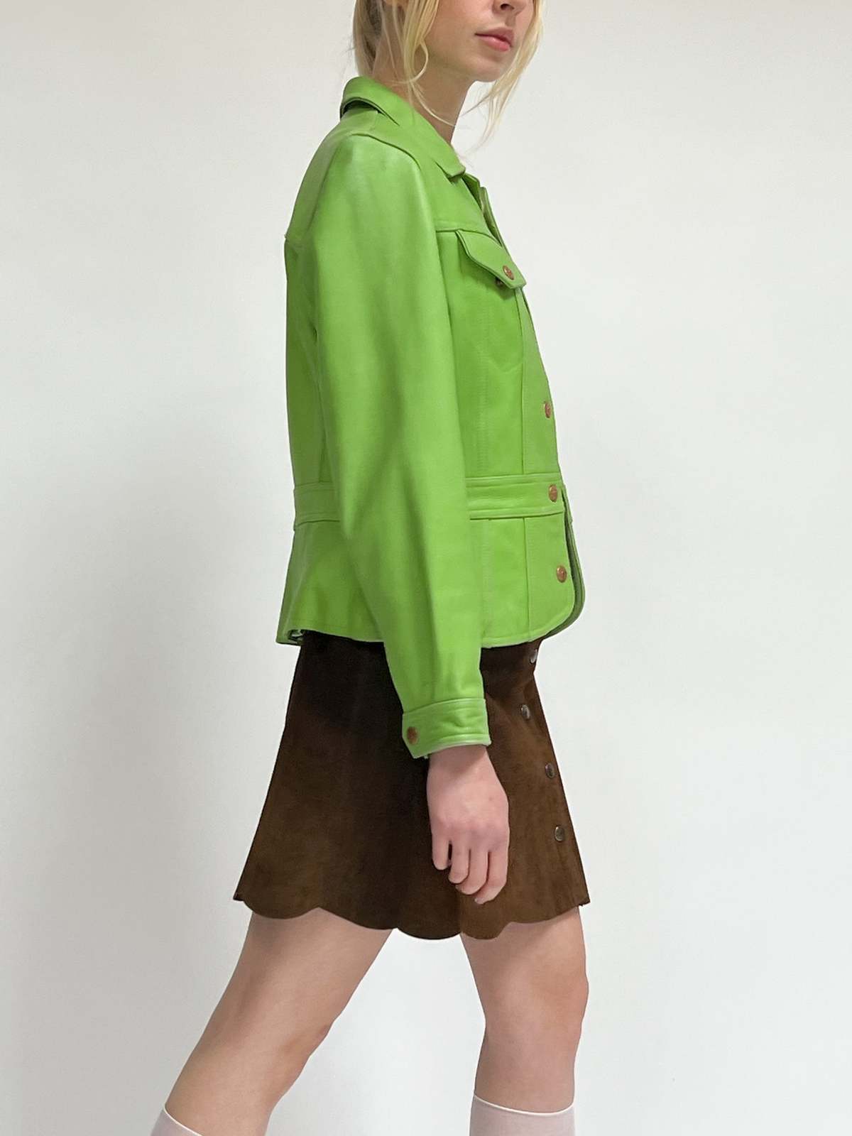 Leather Jacket - Lime | Garmentory