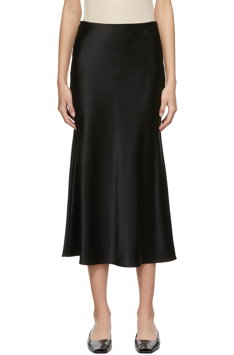 Totême Satin Bias Cut Skirt - Black | Garmentory
