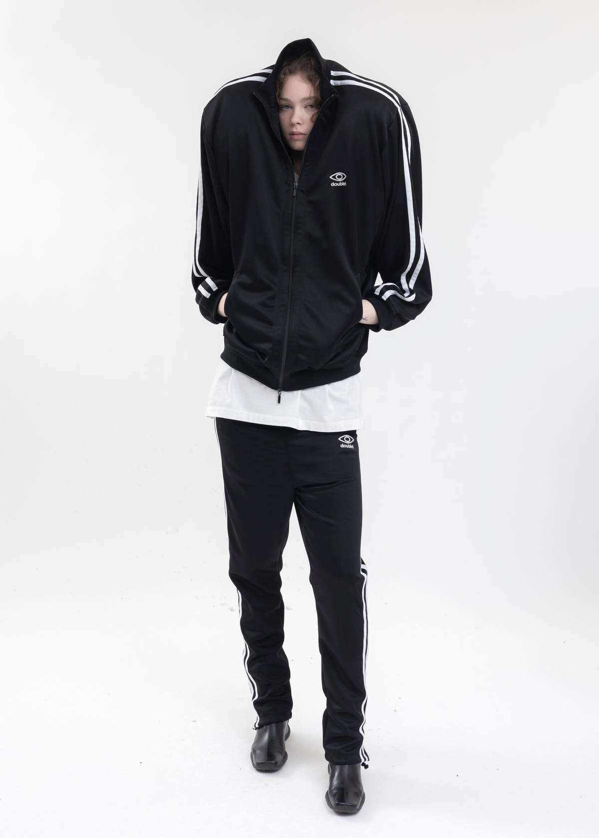 Doublet INVISIBLE TRACK JACKET - BLACK | Garmentory