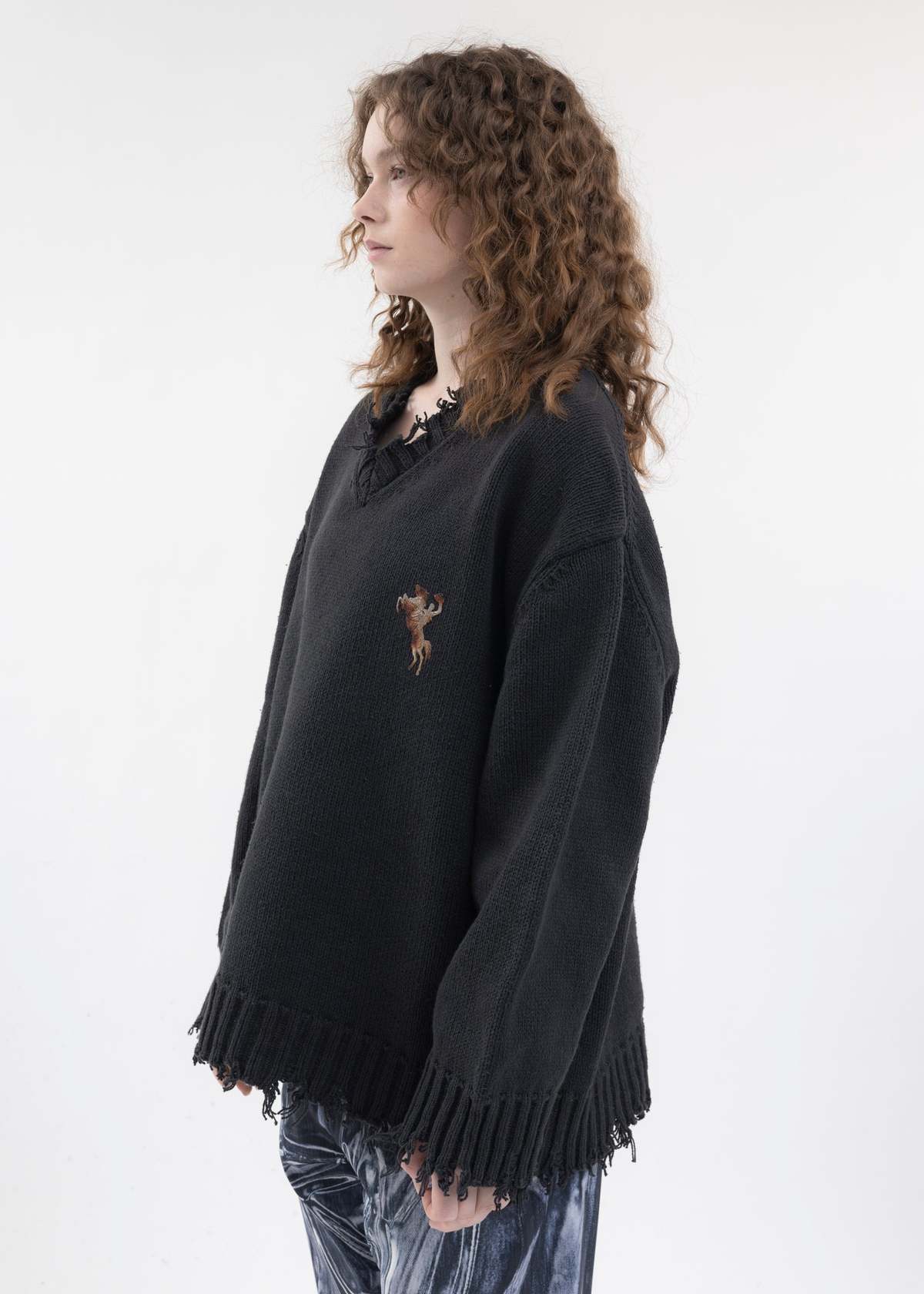 Doublet OVERSIZED KNIT PULLOVER - BLACK | Garmentory