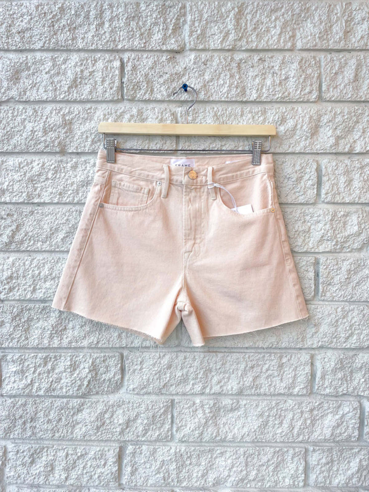 FRAME Denim LE SUPER HIGH SHORT - STONED NUDE PINK | Garmentory