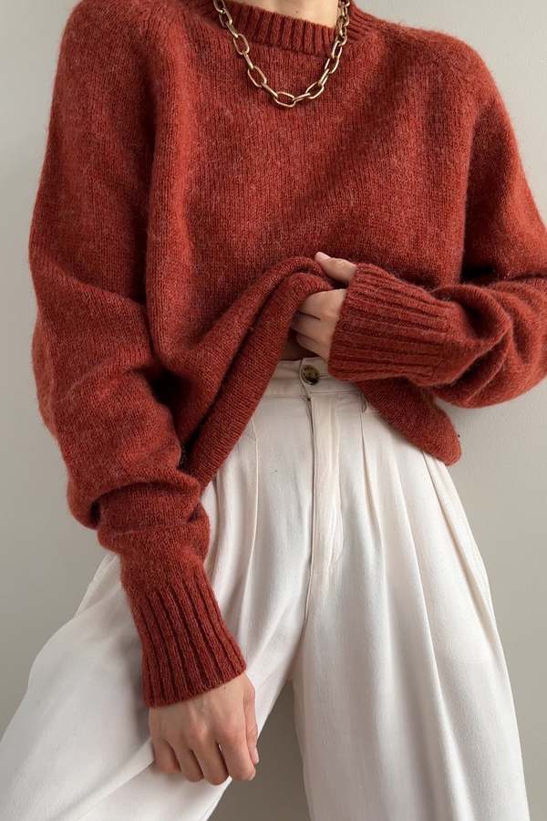 Vintage New Zealand Wool Blend Sweater - Brick | Garmentory
