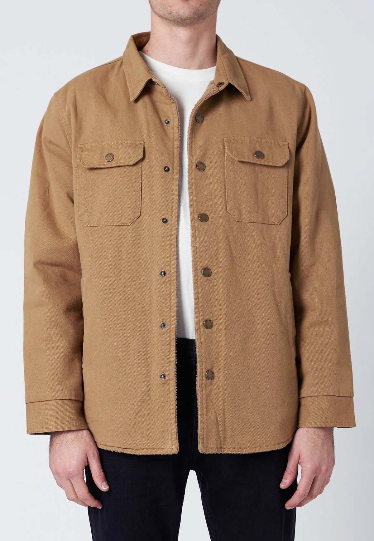 Rollas Men At Work Drill Shacket - Sand | Garmentory
