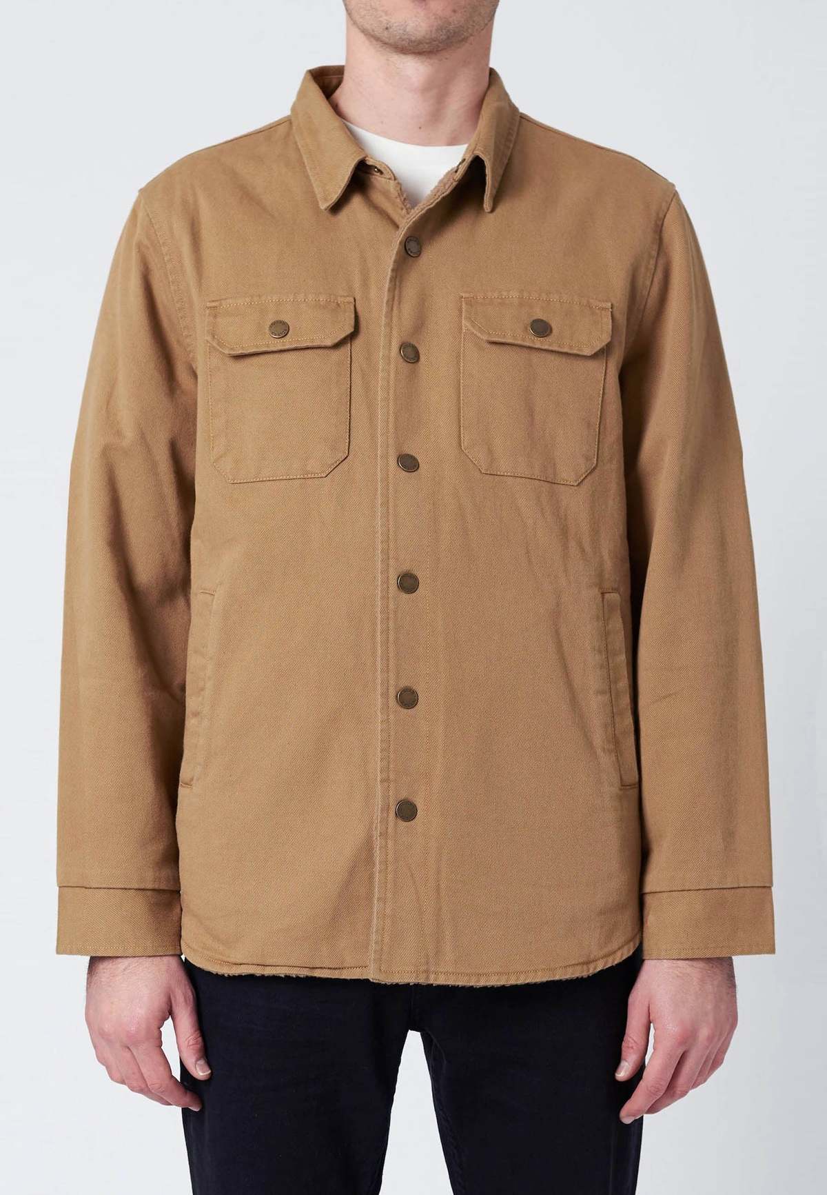 Rollas Men At Work Drill Shacket - Sand | Garmentory