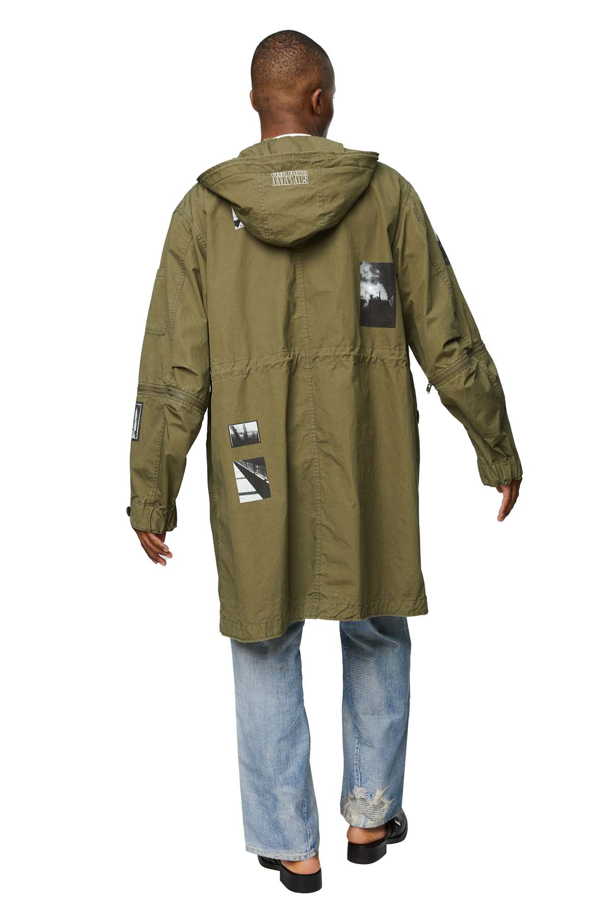 Khaki Green Coat With Cow Images | Garmentory