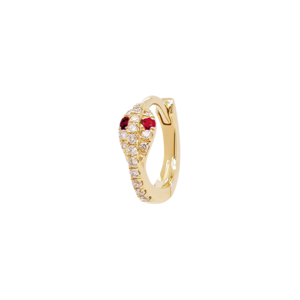 Porter Lyons Single Mini Diamond Snake Hoop - Ruby Eyes | Garmentory