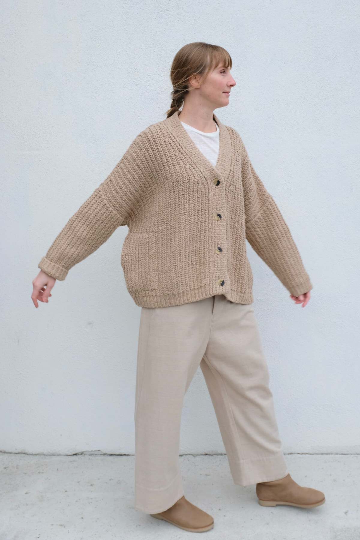 Lauren Manoogian Shaker Cardigan - Taupe | Garmentory