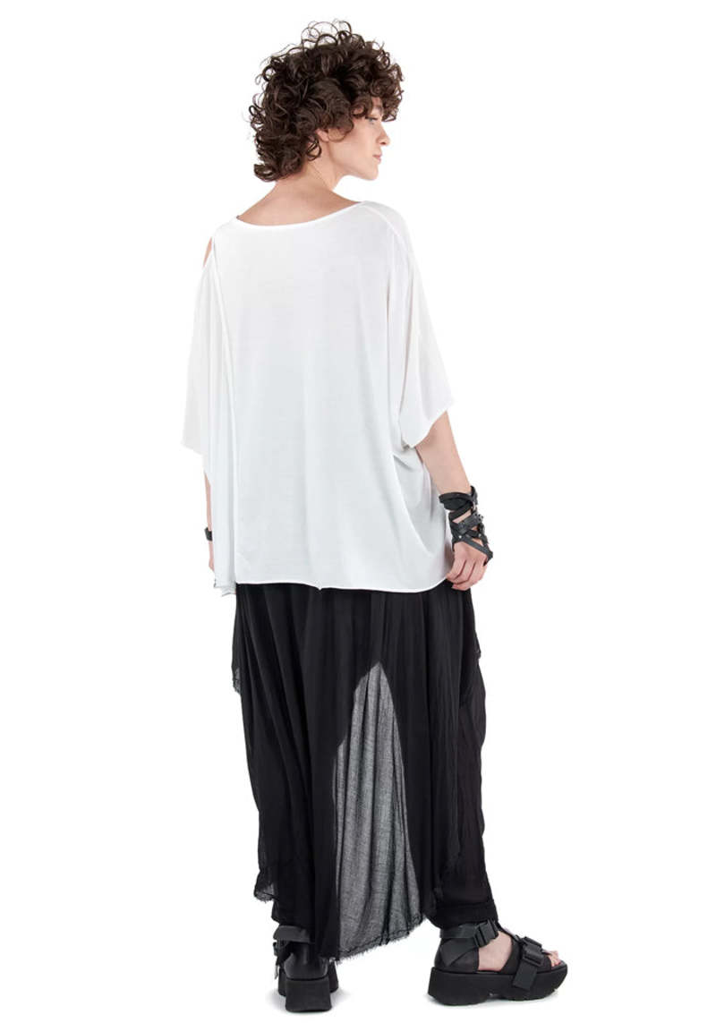 Studio B3 Andra Sheer Skirt Layer Drop Seat Pants - Black | Garmentory