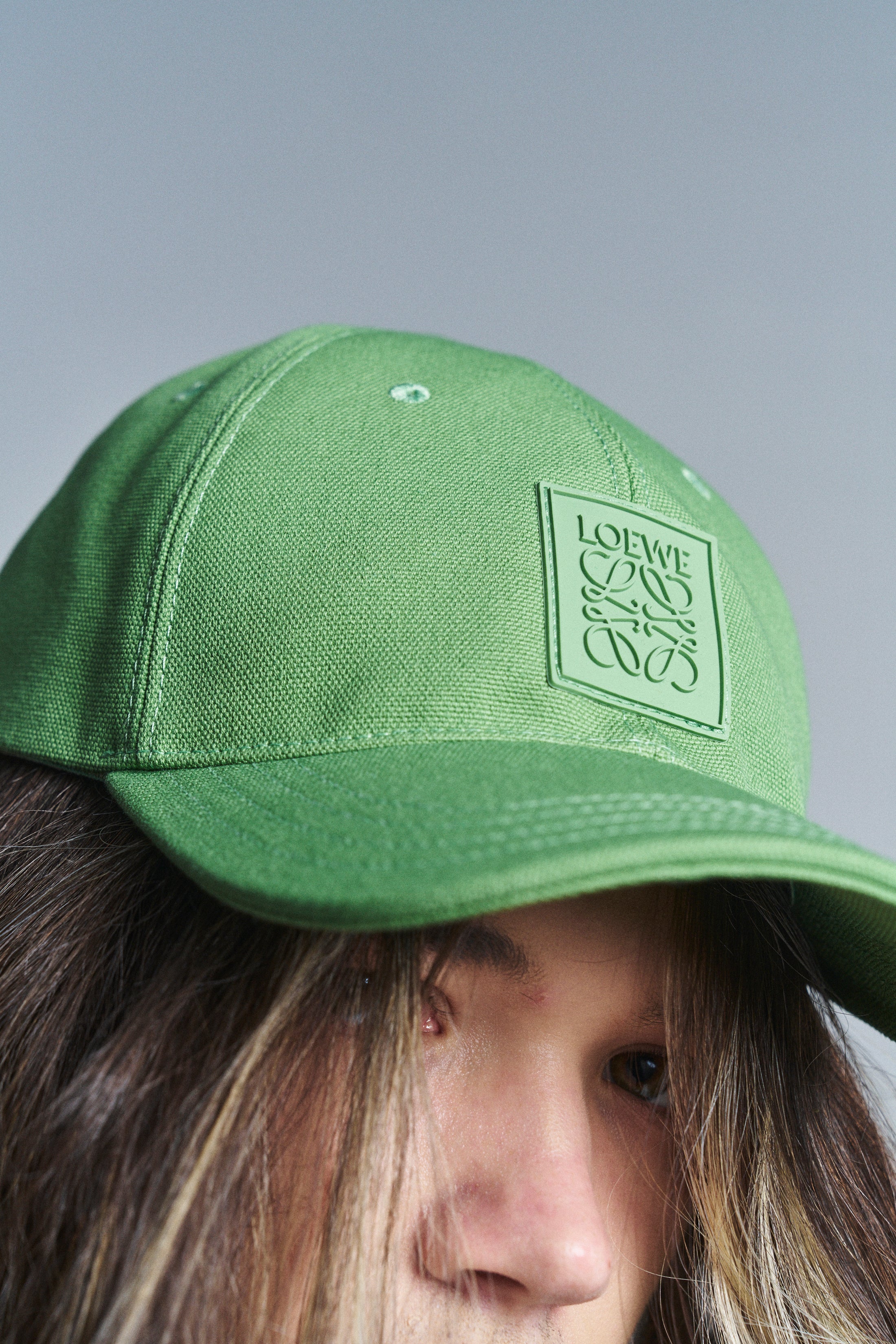 LOEWE Canvas Patch Cap - Bright Apple | Garmentory