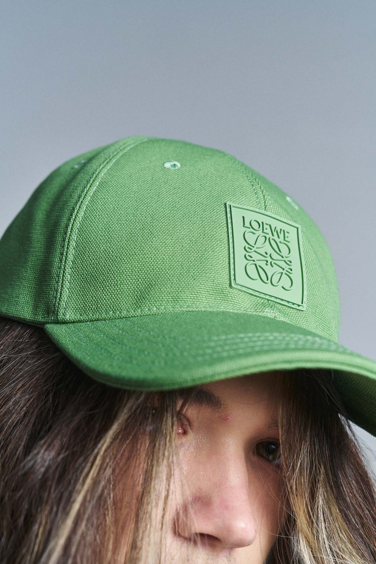 LOEWE Canvas Patch Cap - Bright Apple | Garmentory