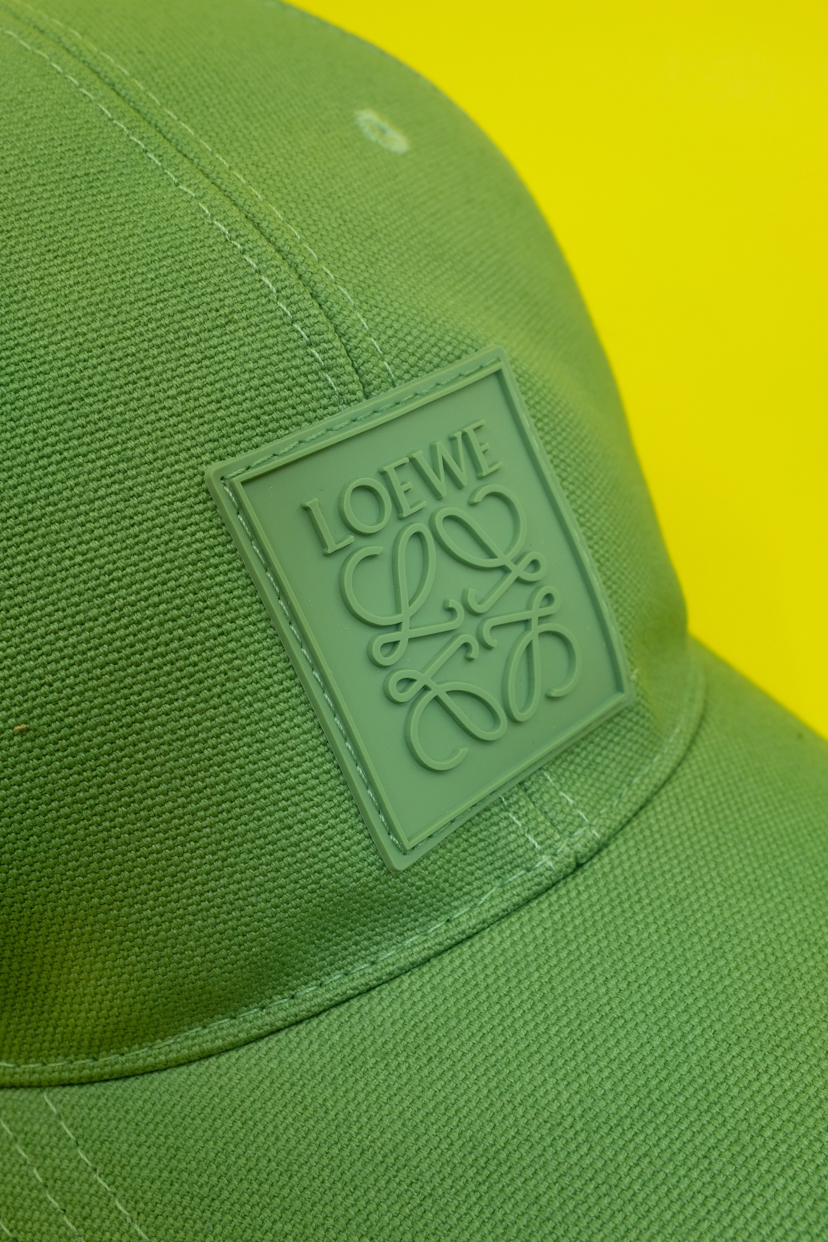 LOEWE Canvas Patch Cap - Bright Apple | Garmentory