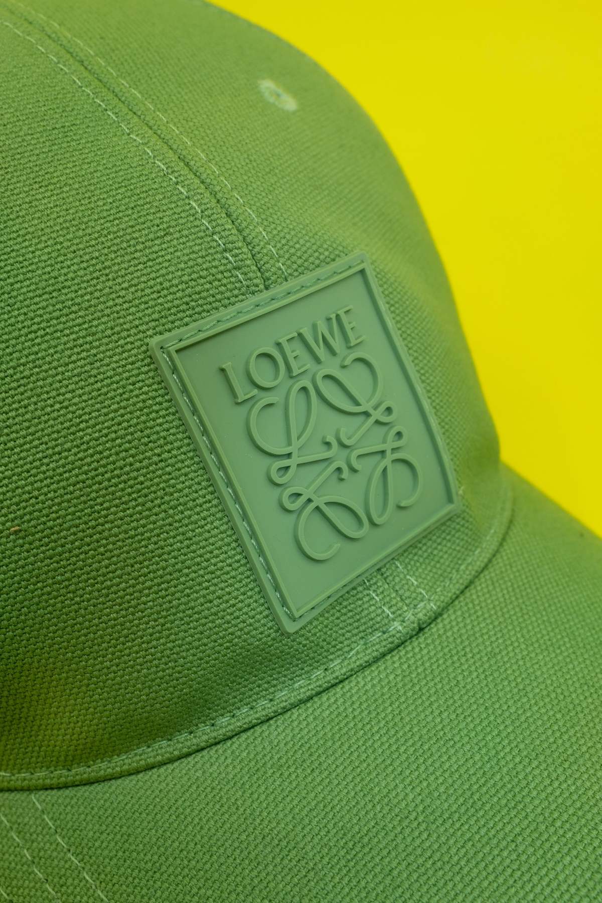 LOEWE Canvas Patch Cap - Bright Apple | Garmentory