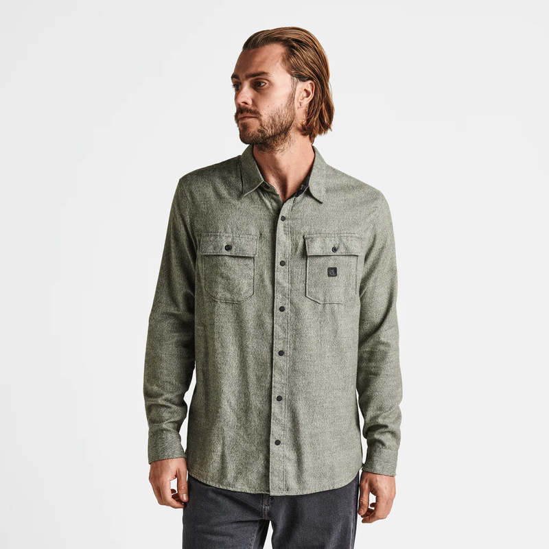 Roark Revival Nordsman Light Long Sleeve Flannel - Military | Garmentory