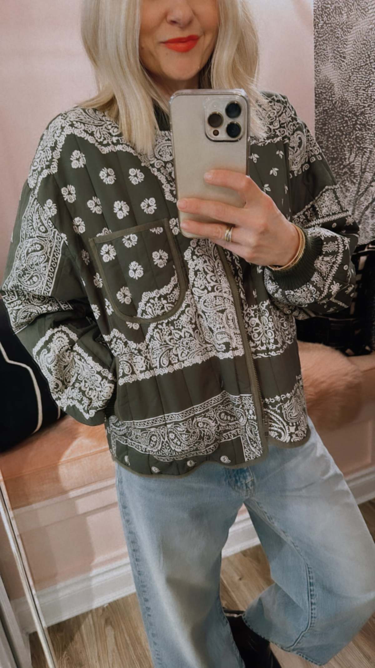 The Great. Quilted Bandana Bomber | Garmentory