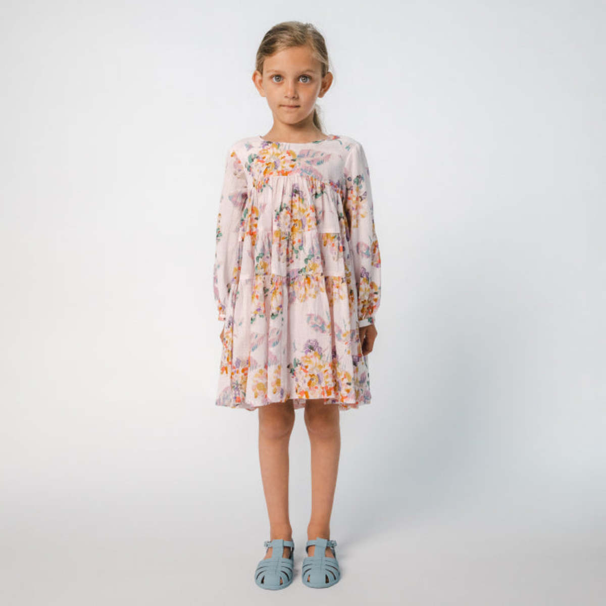 Kids Morley Samba Dress - Falling Flower Rose Pink | Garmentory