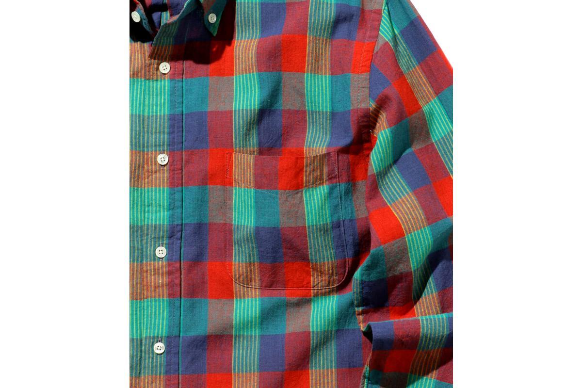 Beams Plus Indian Madras Check top - Red | Garmentory