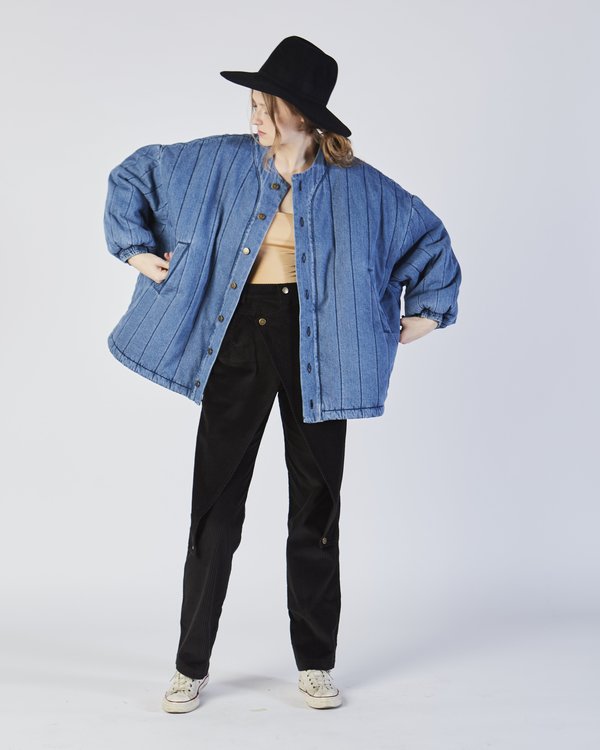 69 Cropped quilted denim jacket | Garmentory