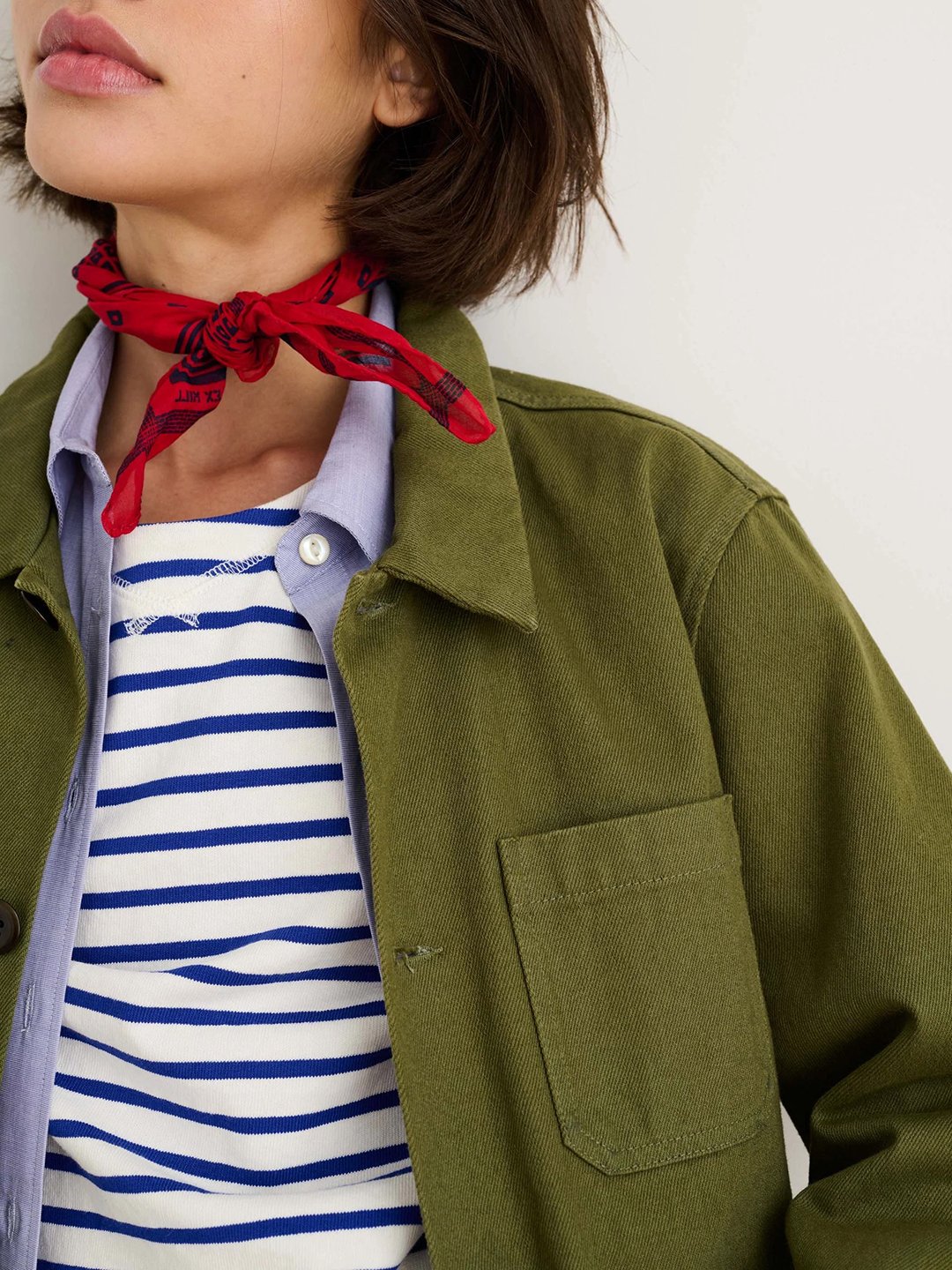 Alex Mill Britt Work Jacket - Army Olive Recycled Denim | Garmentory