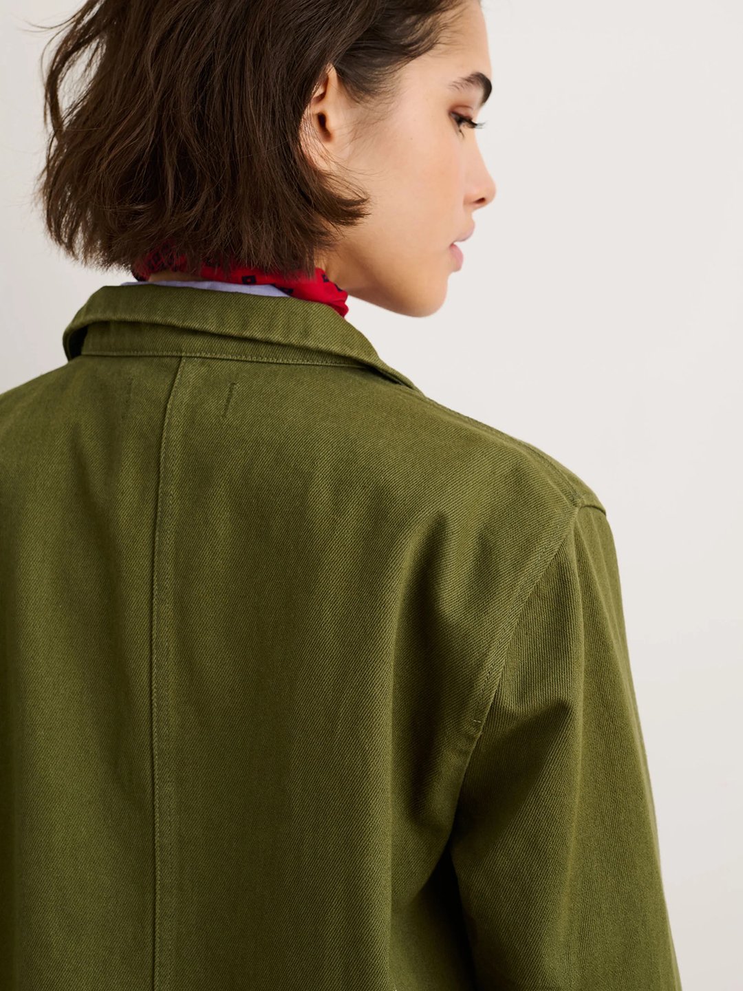 Alex Mill Britt Work Jacket - Army Olive Recycled Denim | Garmentory