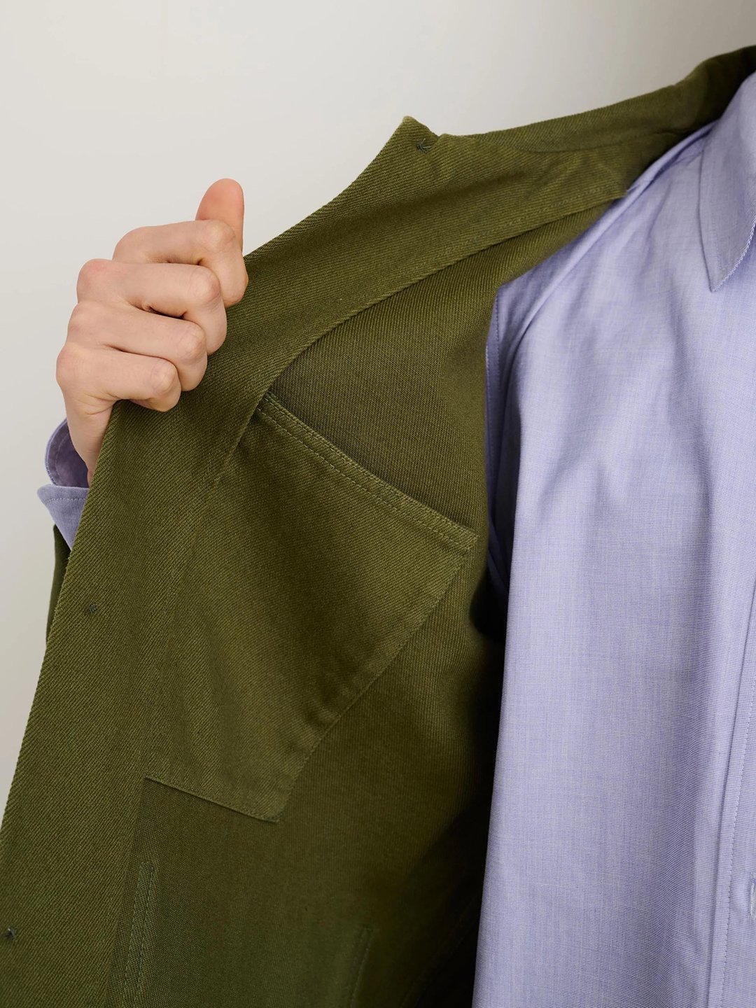 Alex Mill Britt Work Jacket - Army Olive Recycled Denim | Garmentory