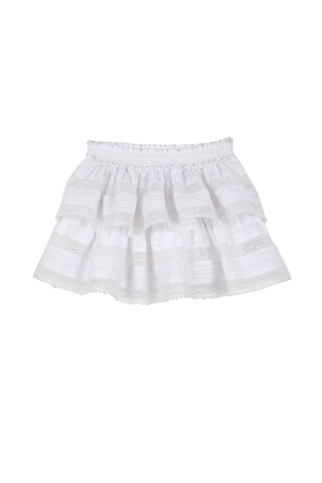 LoveShackFancy Ruffle Mini Skirt - White | Garmentory