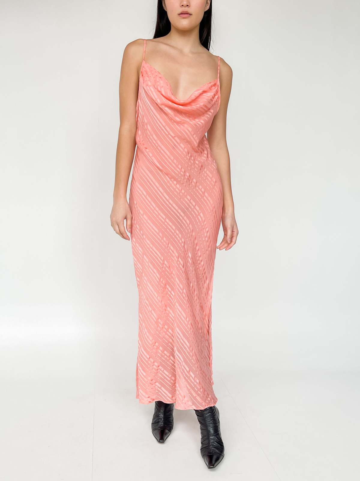 Silk Panel Backless Slip Dress - Pink | Garmentory