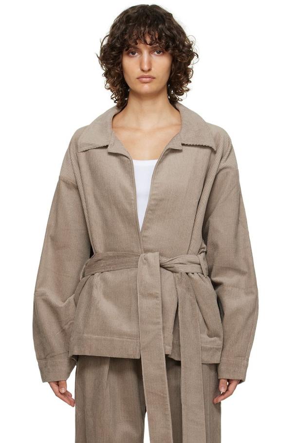 Deiji Studios The Cord House Robe - Taupe | Garmentory