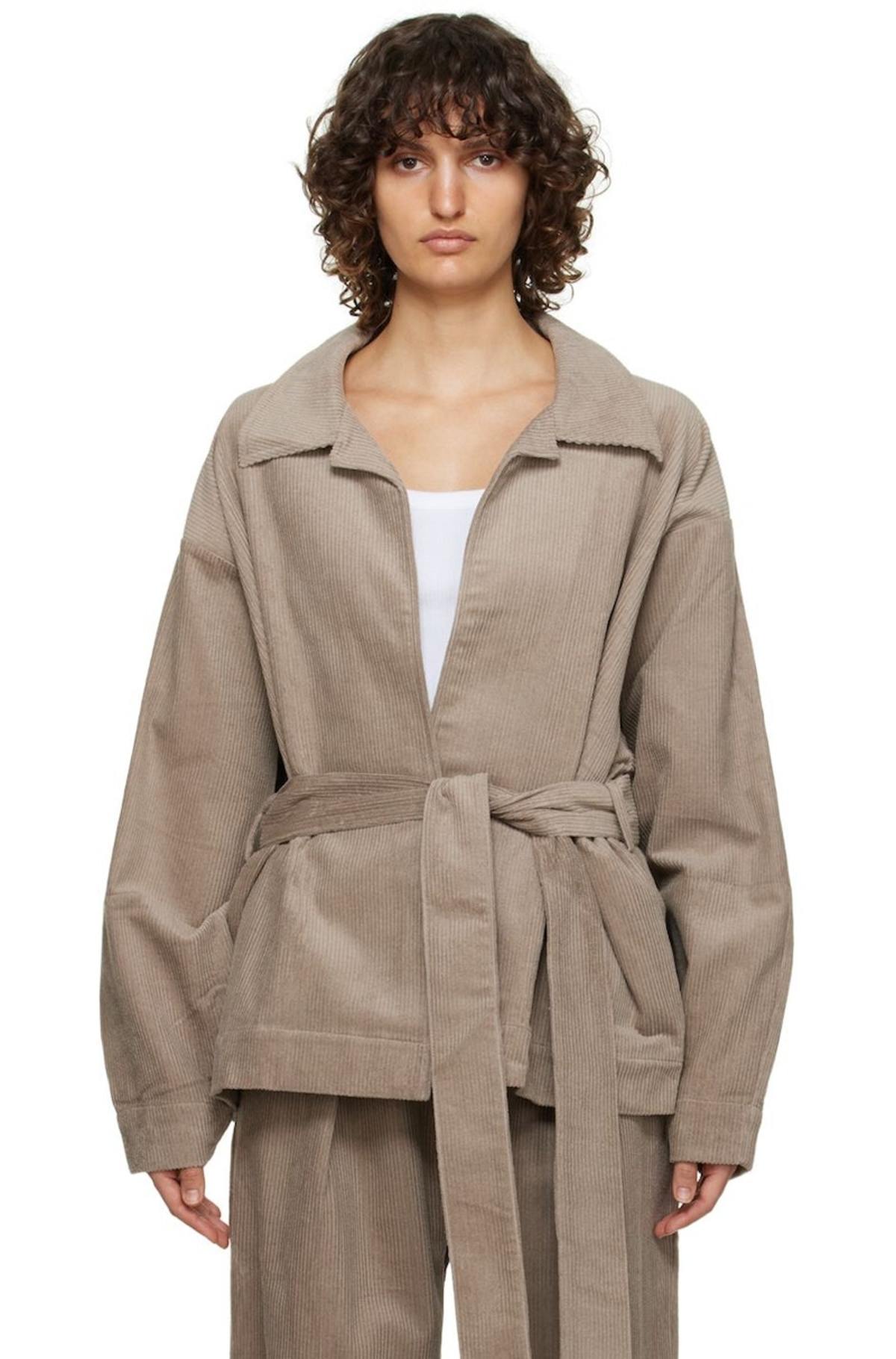 Deiji Studios The Cord House Robe - Taupe | Garmentory