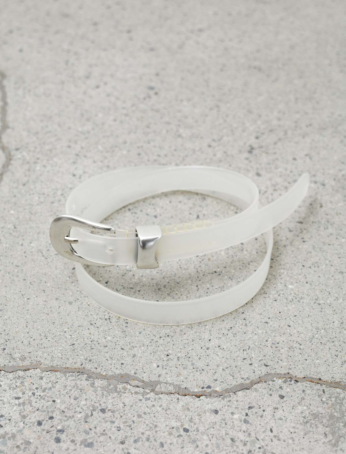 Our Legacy Belt 2cm Crystal Rubber - White | Garmentory