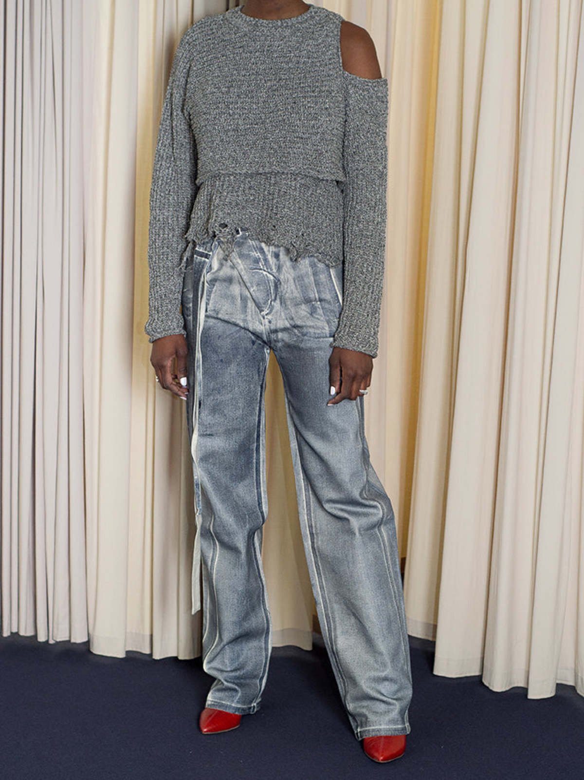 Ottolinger Signature Wrap Jeans - Paint Sand/Blue Paint | Garmentory