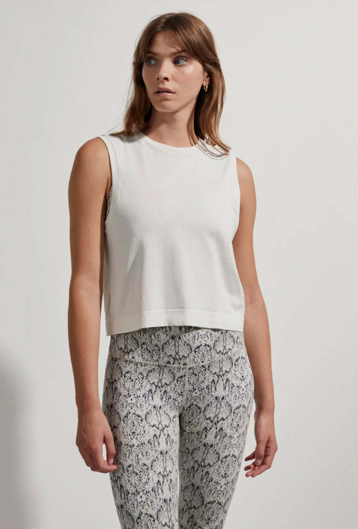 Varley Page Seamless Crop Tank - Snow White | Garmentory