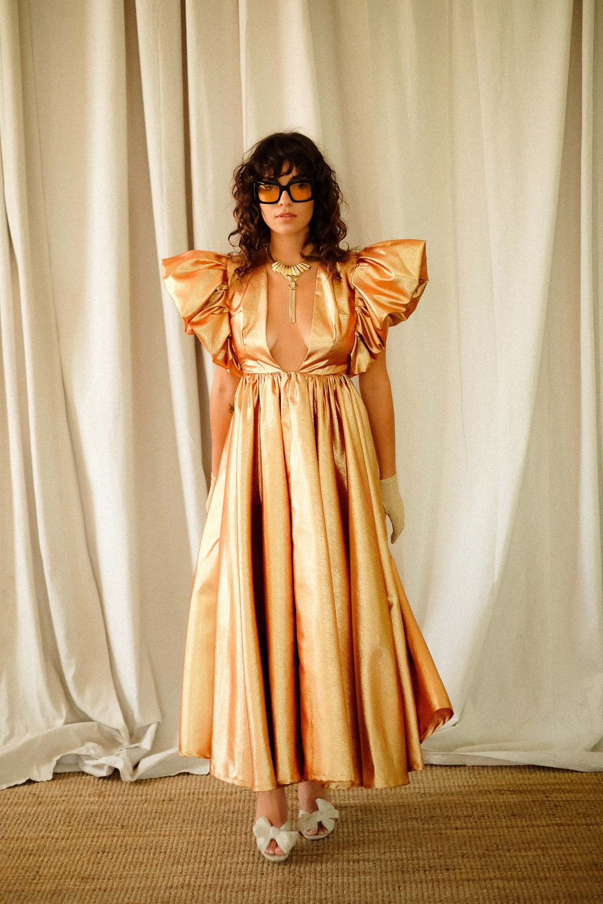 Selva / Negra Mariposa Dress - Metallic Peach | Garmentory