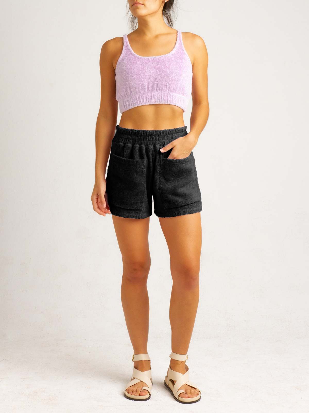 Mantra - Angela Terry Pocket Shorts - Black | Garmentory