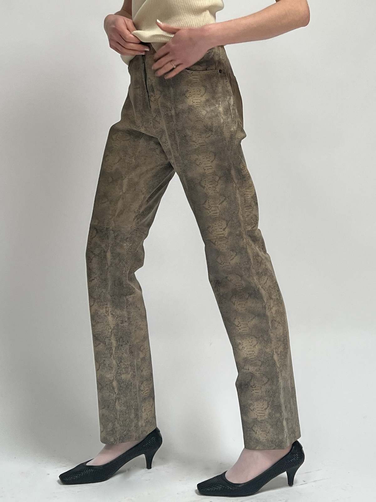 Vintage Snakeskin Leather Pants | Garmentory