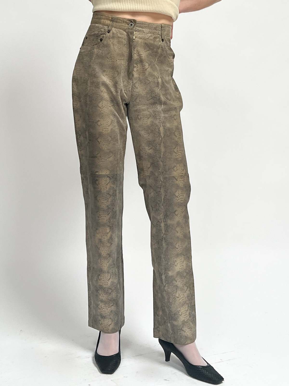 Vintage Snakeskin Leather Pants | Garmentory