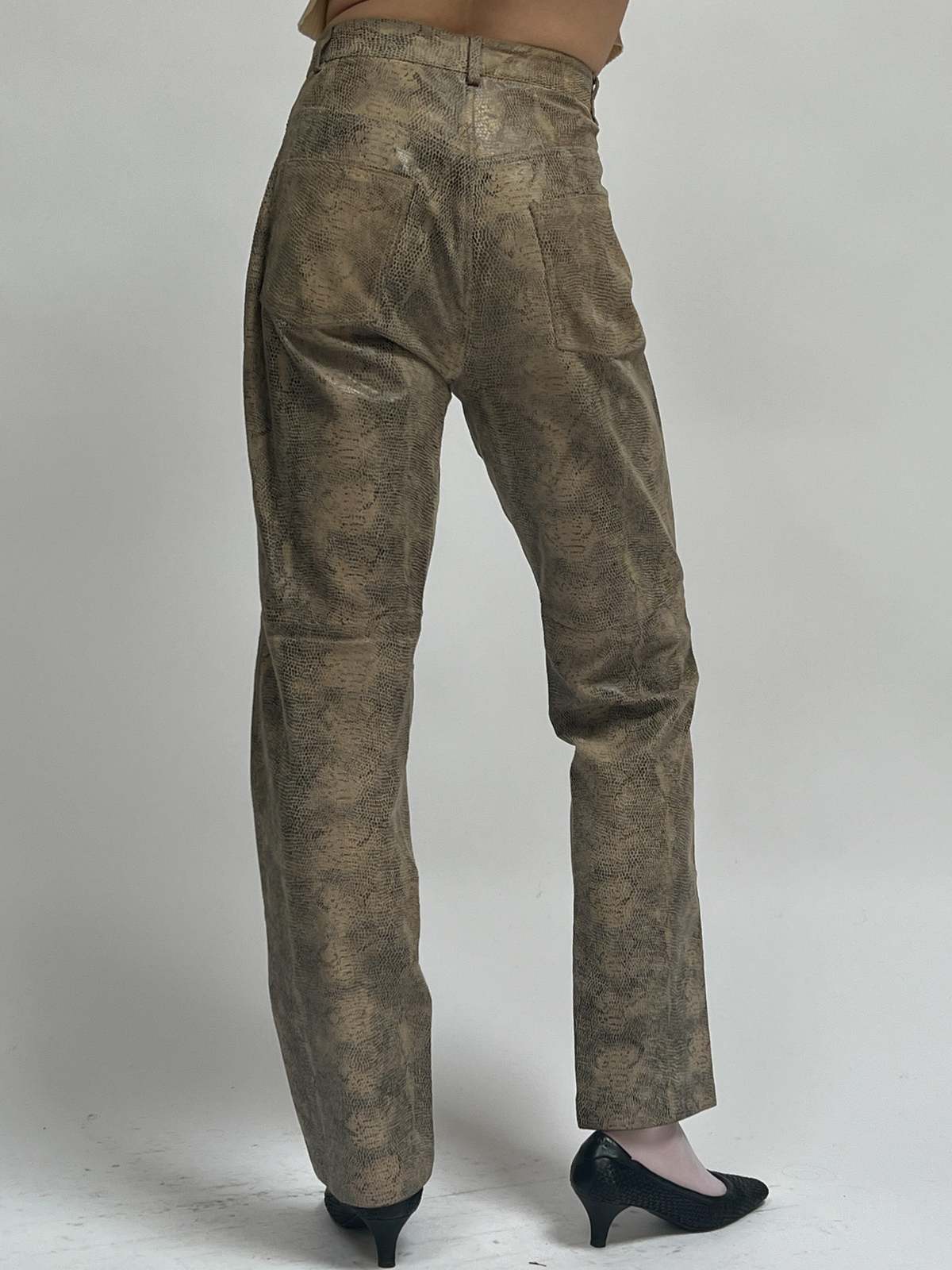 Vintage Snakeskin Leather Pants | Garmentory
