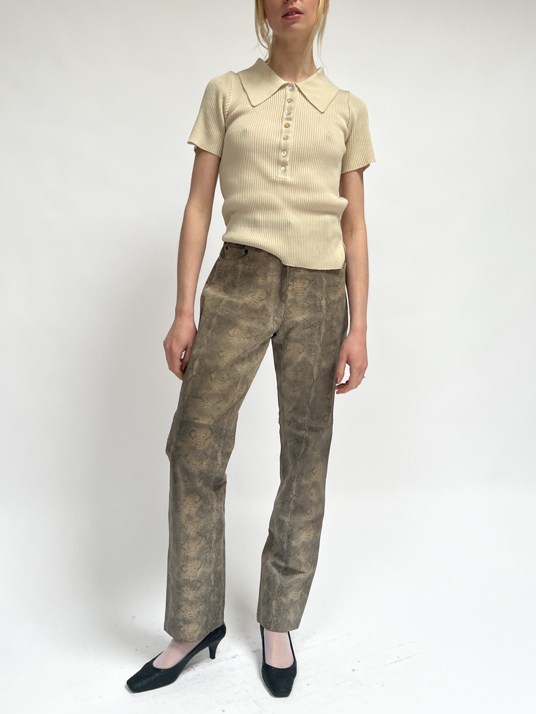 Vintage Snakeskin Leather Pants | Garmentory